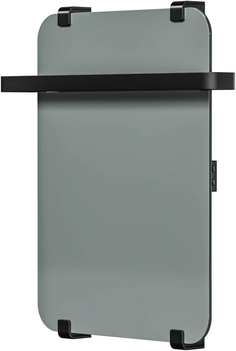 Полотенцесушитель электрический Allen Brau Infinity 60x44 с рейлингом 2.0 и креплением, зеркало, черный матовый