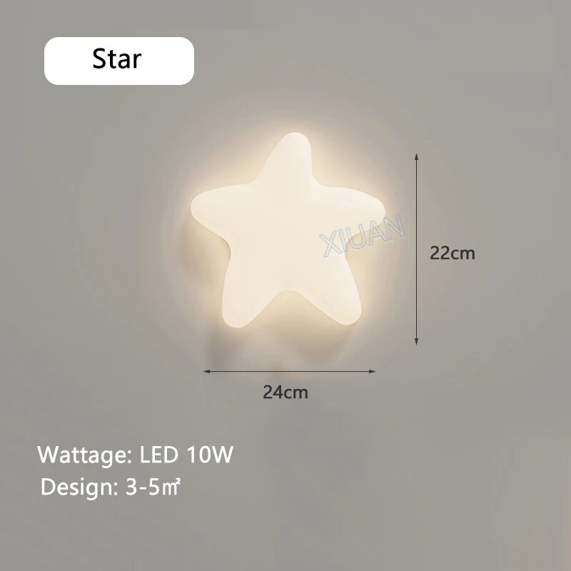 Настенные светильники XIUAN Белые облака для детской 220В, Connect Power Cable, Remote Control, Star