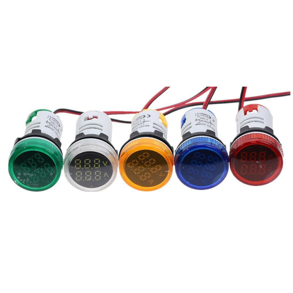 VA22R-WHITE-500-100 Цифровой вольтметр амперметр (4094W)