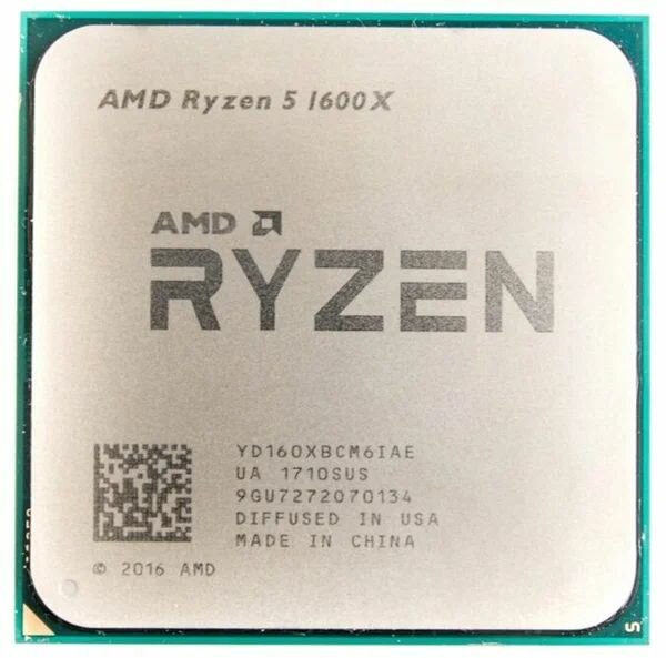 AM4 процессор AMD Ryzen 5 1600X (YD160XBCM6IAE) 3,6-4ГГц, 6 / 12, 95Вт