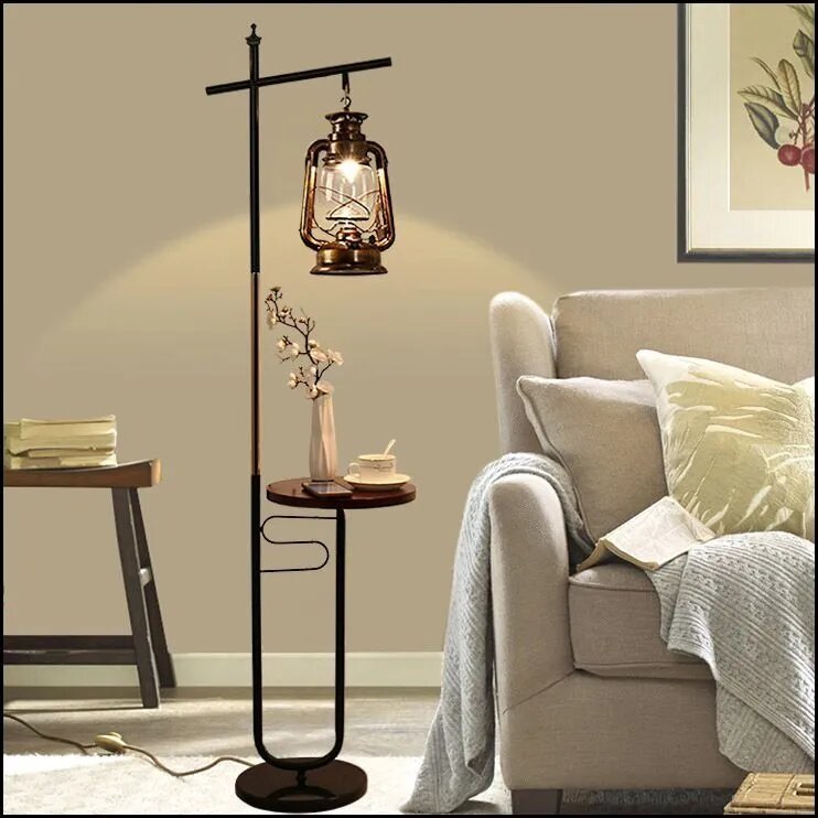 Ретро простой торшер, Трехцветный свет, 7 Вт, E27