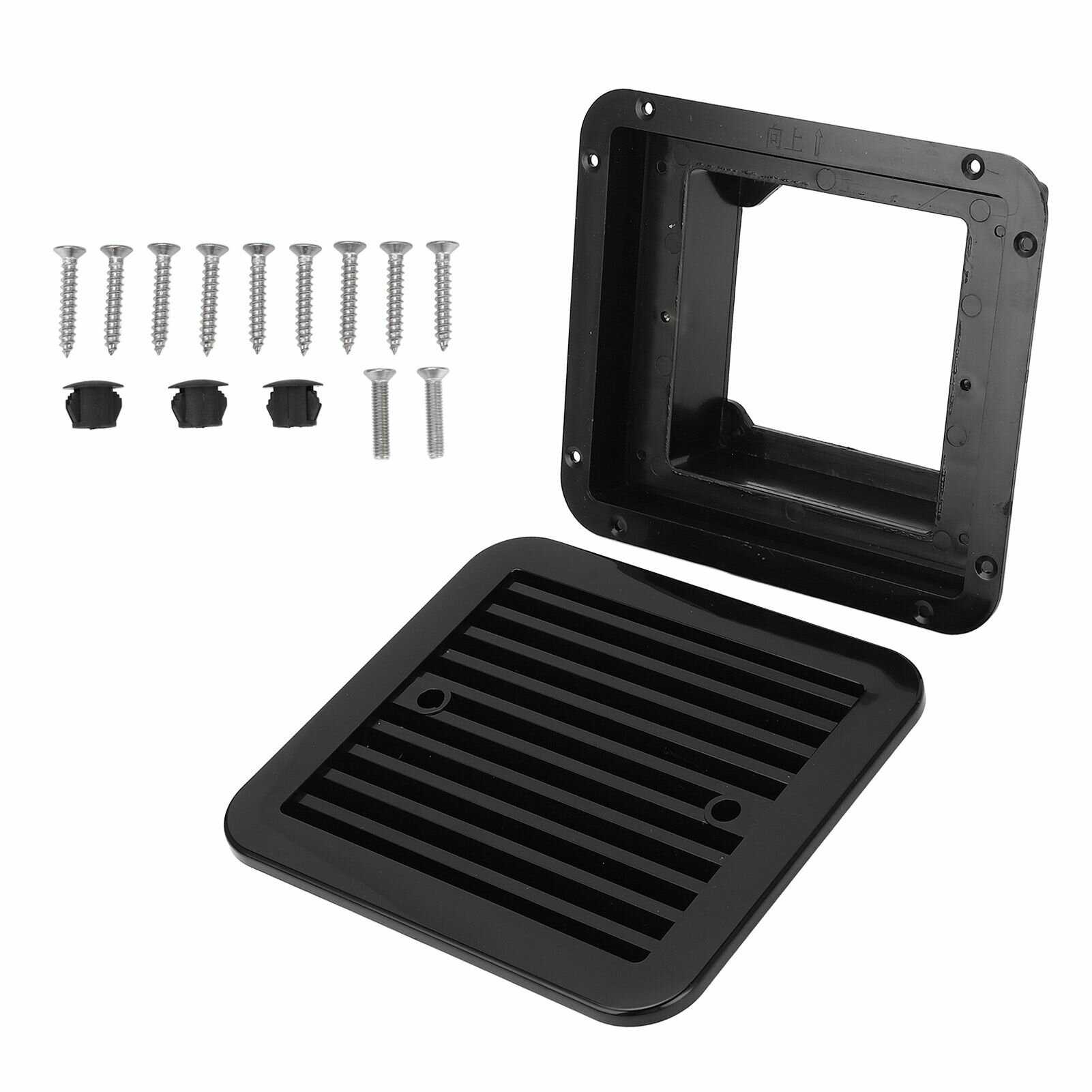 Боковая вентиляционная решётка 205x185мм с жалюзи для монтажа