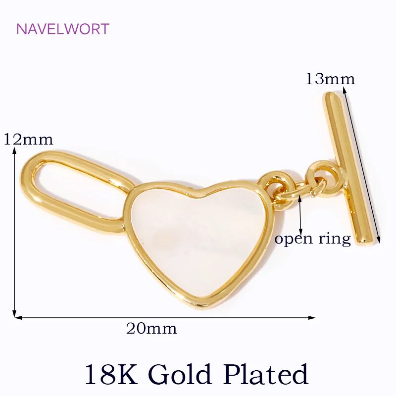 NAVELWORT Золотые застежки-тогглы для бижутерии 2 pieces, 18K Gold Plated