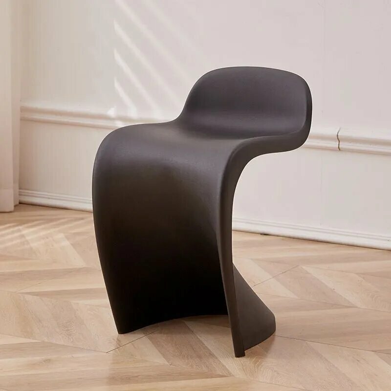 Скандинавский складной стул для кухни - стильный дизайнерский стул с пластиковой спинкой, компактный табурет для макияжа