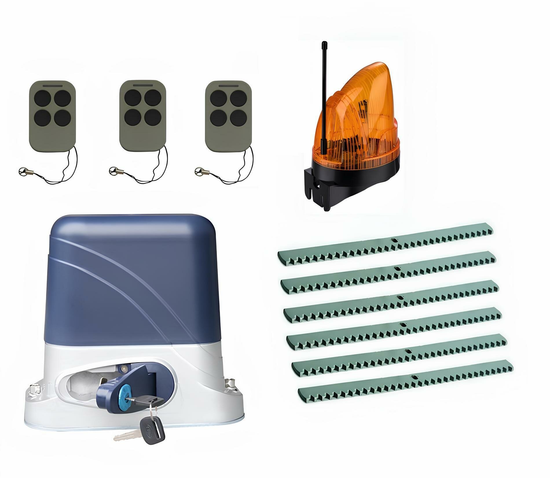 Автоматика для откатных ворот KSL-800 KIT-L1K6-Т3, комплект: привод, 3 пульта, лампа, 6 реек