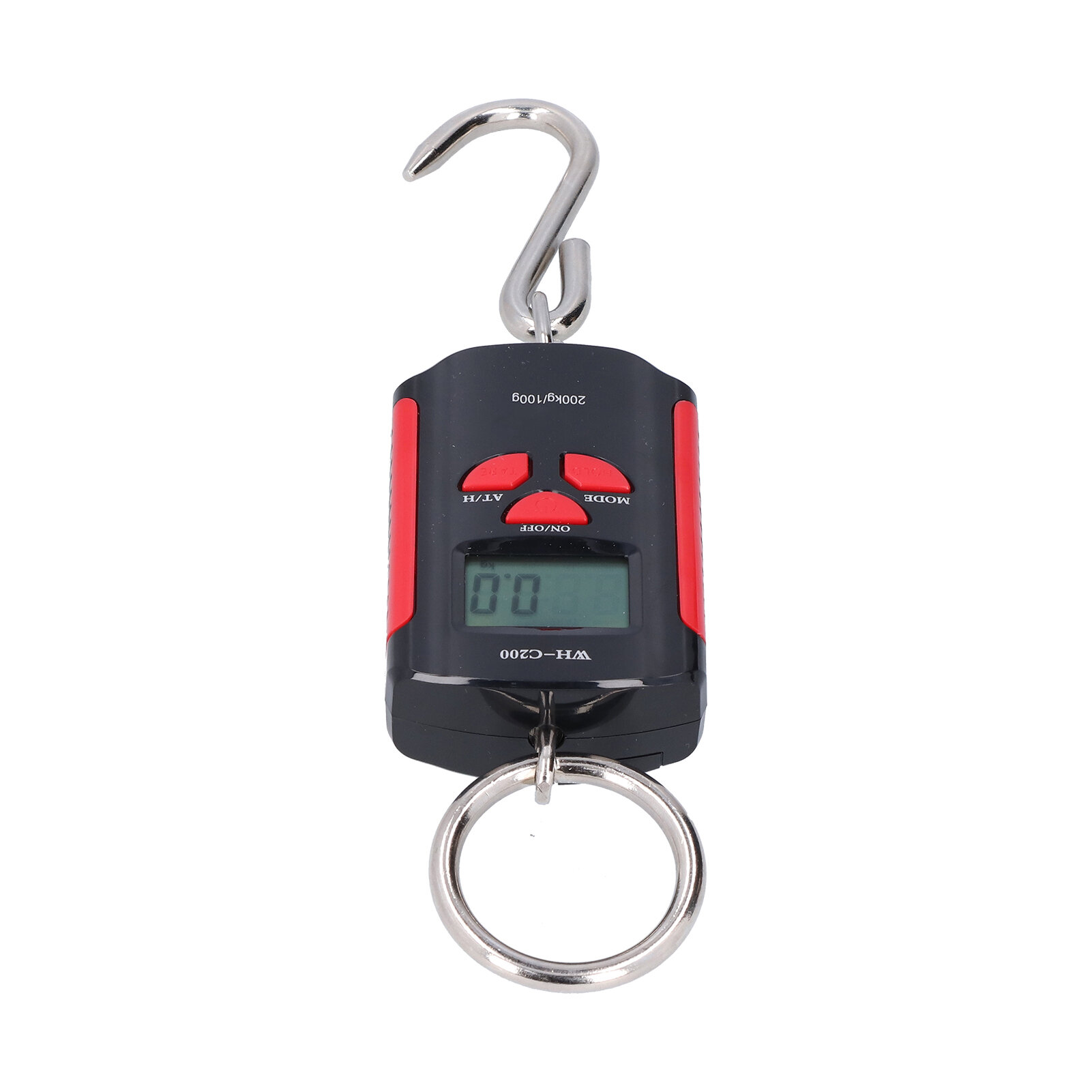 Крановые весы 200 кг, сверхмощный подвесной крюк для взвешивания, безмен, портативная электронная HD-подсветка (красный, черный)