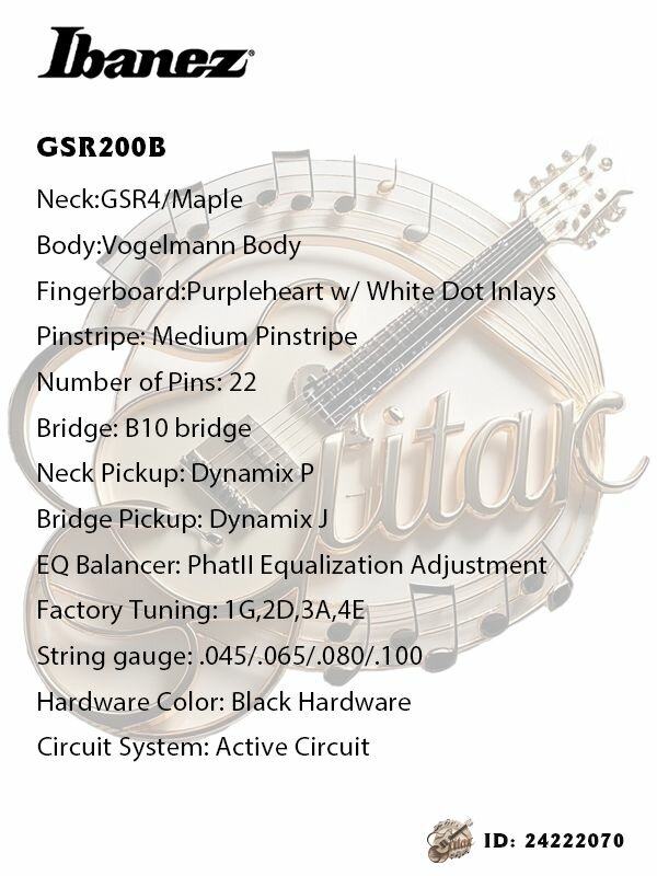 Бас-гитара Ibanez GSR200B-WNF — фото 1