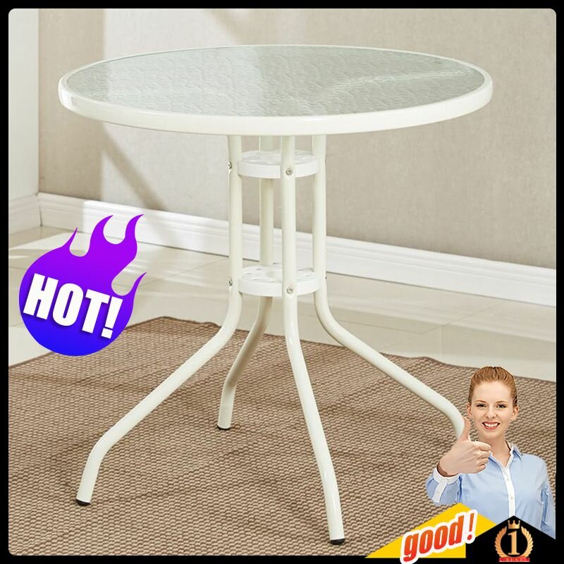 Стол из закаленного стекла из кованого железа