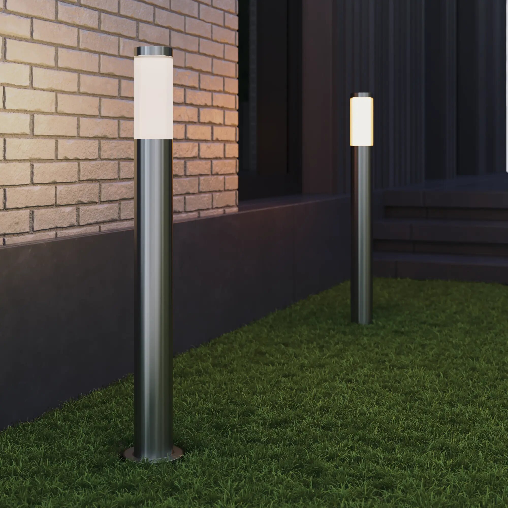 Фонарный столб уличный Bergen 80 см цвет серебро