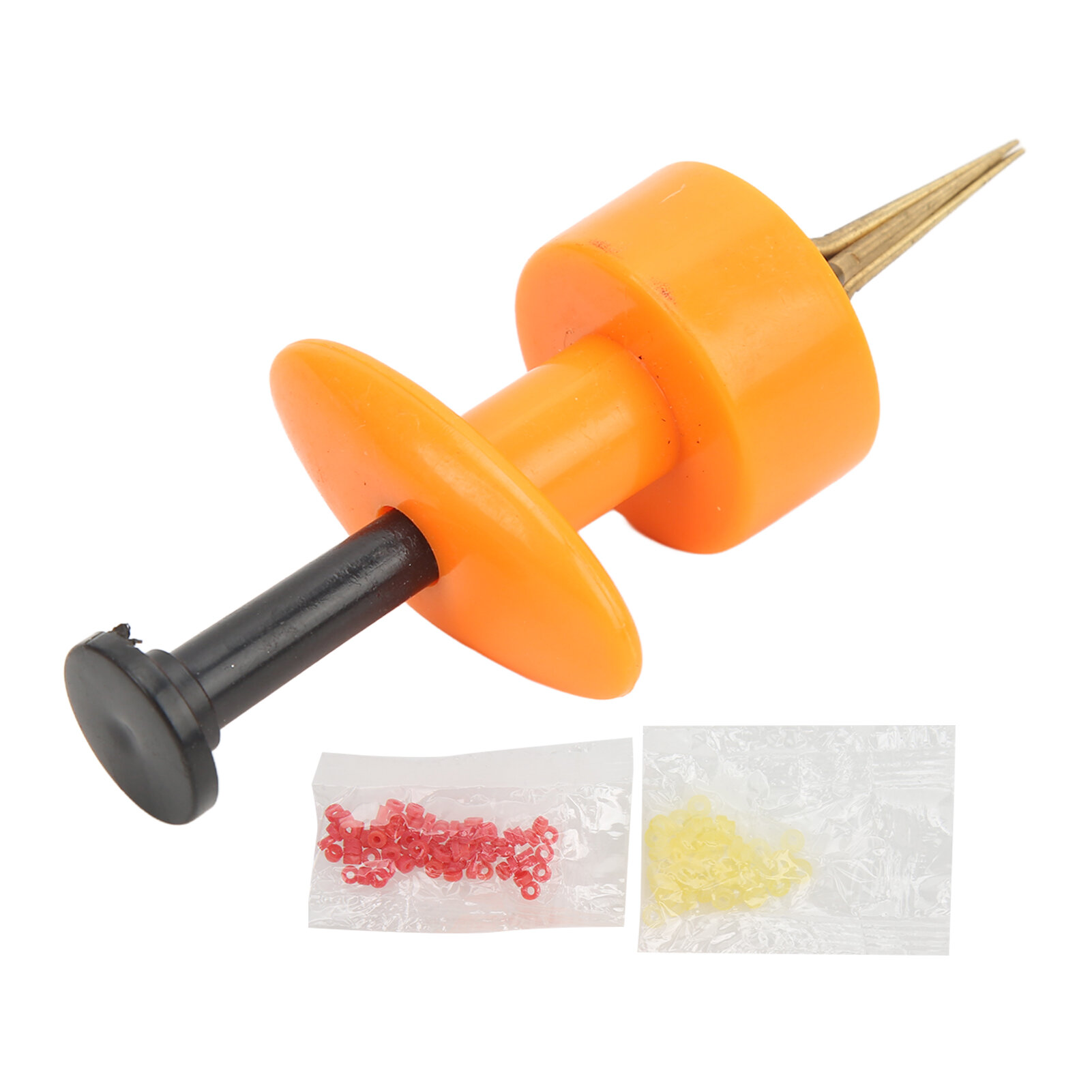 Зажим для рыболовных приманок, портативный, с 4 когтями, зажим для мотыля и дождевого червя с резинкой, аксессуар для рыболовных снастей, желтый.