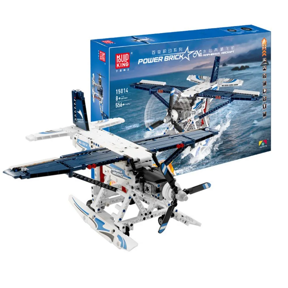 Конструктор Mould King 15014 Самолет Амфибия с ДУ, с РУ, 556 дет.
