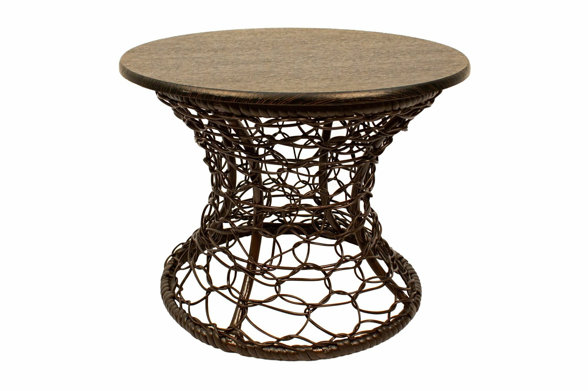 Журнальный садовый столик Бонго классика, мини МДФ, коричневый диаметр 0,40 м.