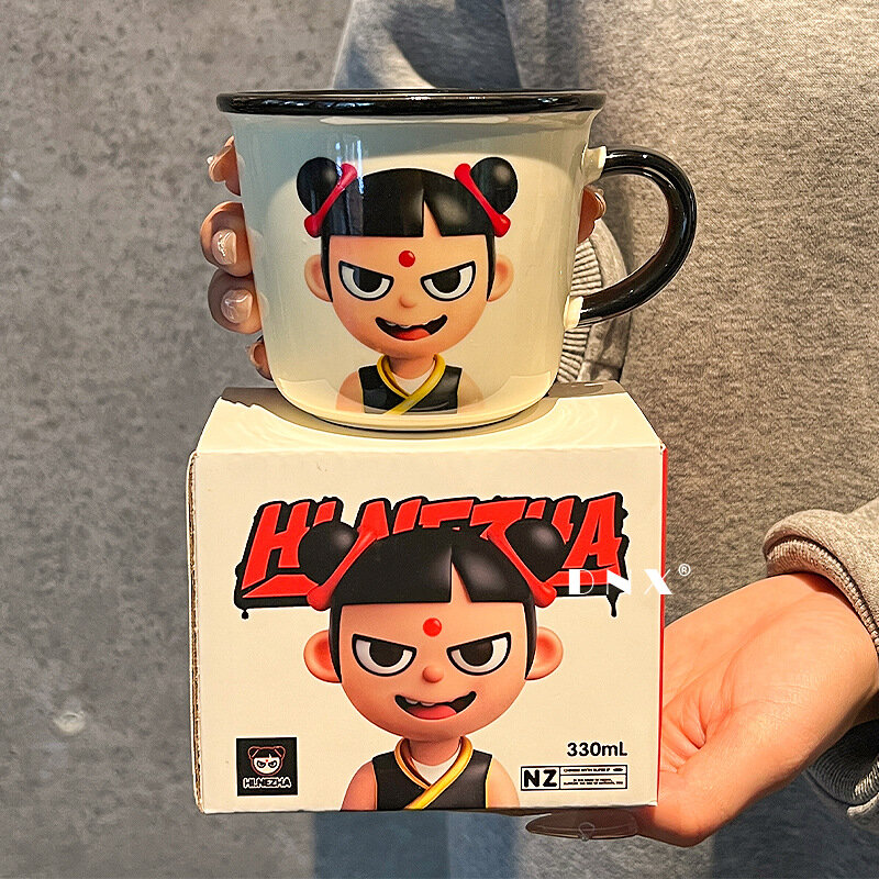 Новая керамическая чашка Nezha для молока, подогреваемая в микроволновой печи, детская питьевая вода, специальная чашка, весы, сувенирная чашка для овсянки