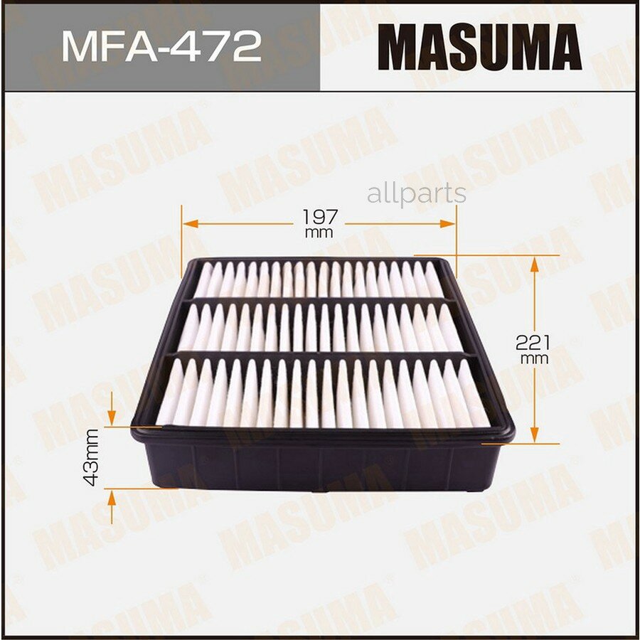 MASUMA MFA-472 фильтр воздушный!\ Mitsubishi Colt 1.3-1.8 92-96/Lancer 1.6 16V 92>