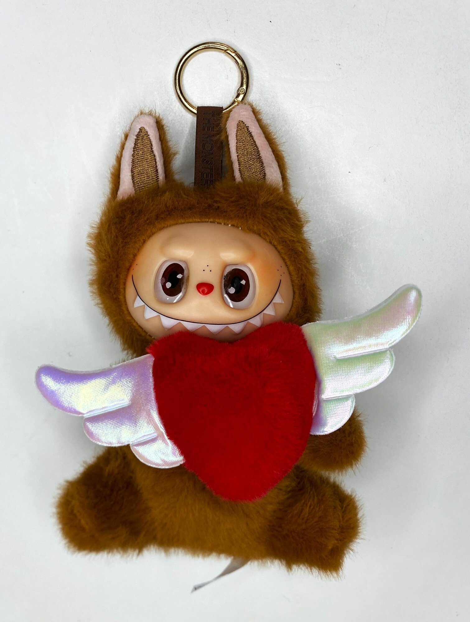 Музыкальная Мягкая игрушка брелок Лабубу /Labubu поет и светиться Коричневая.