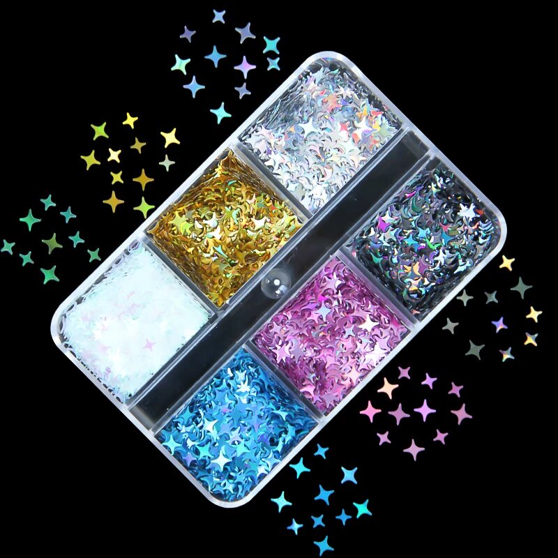 Блестки для маникюра MagiBling, 6 цветов, LSJXS-1