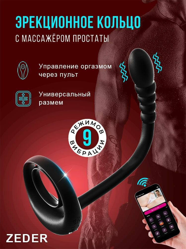 Эрекционное кольцо для мужчин c массажером простаты
