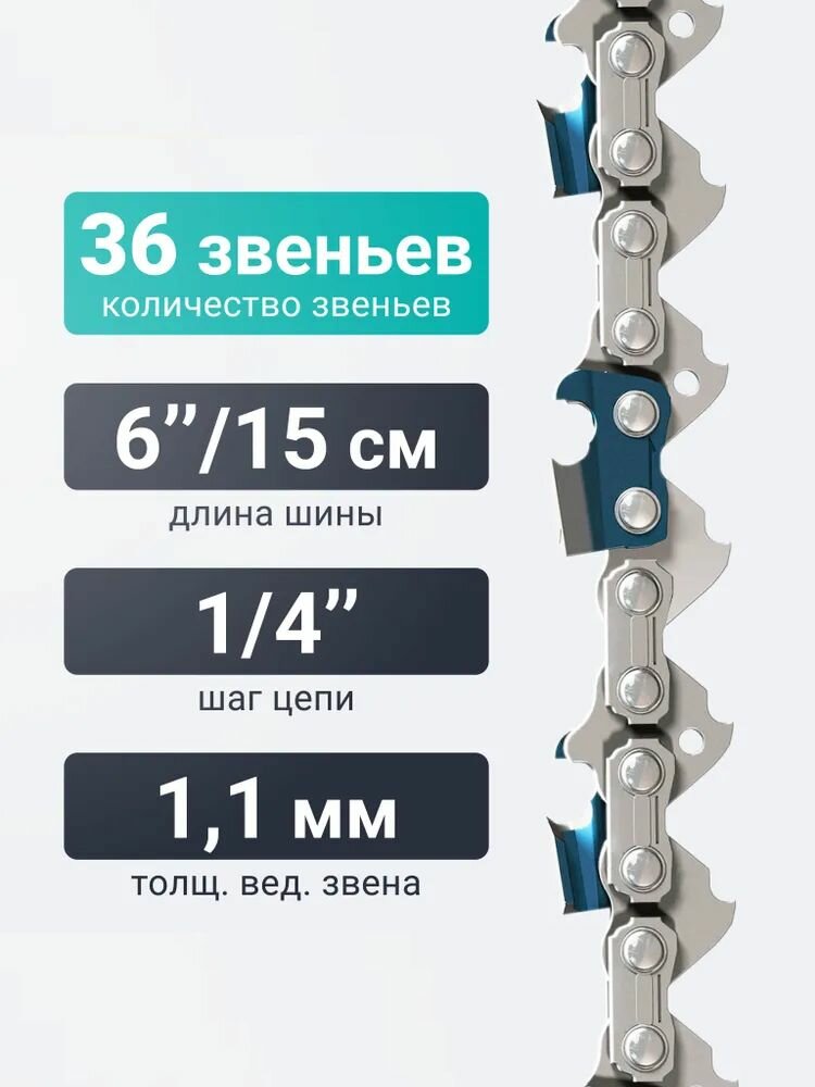 Цепь для аккумуляторной цепной мини пилы , 6 дюймов 36 звеньев