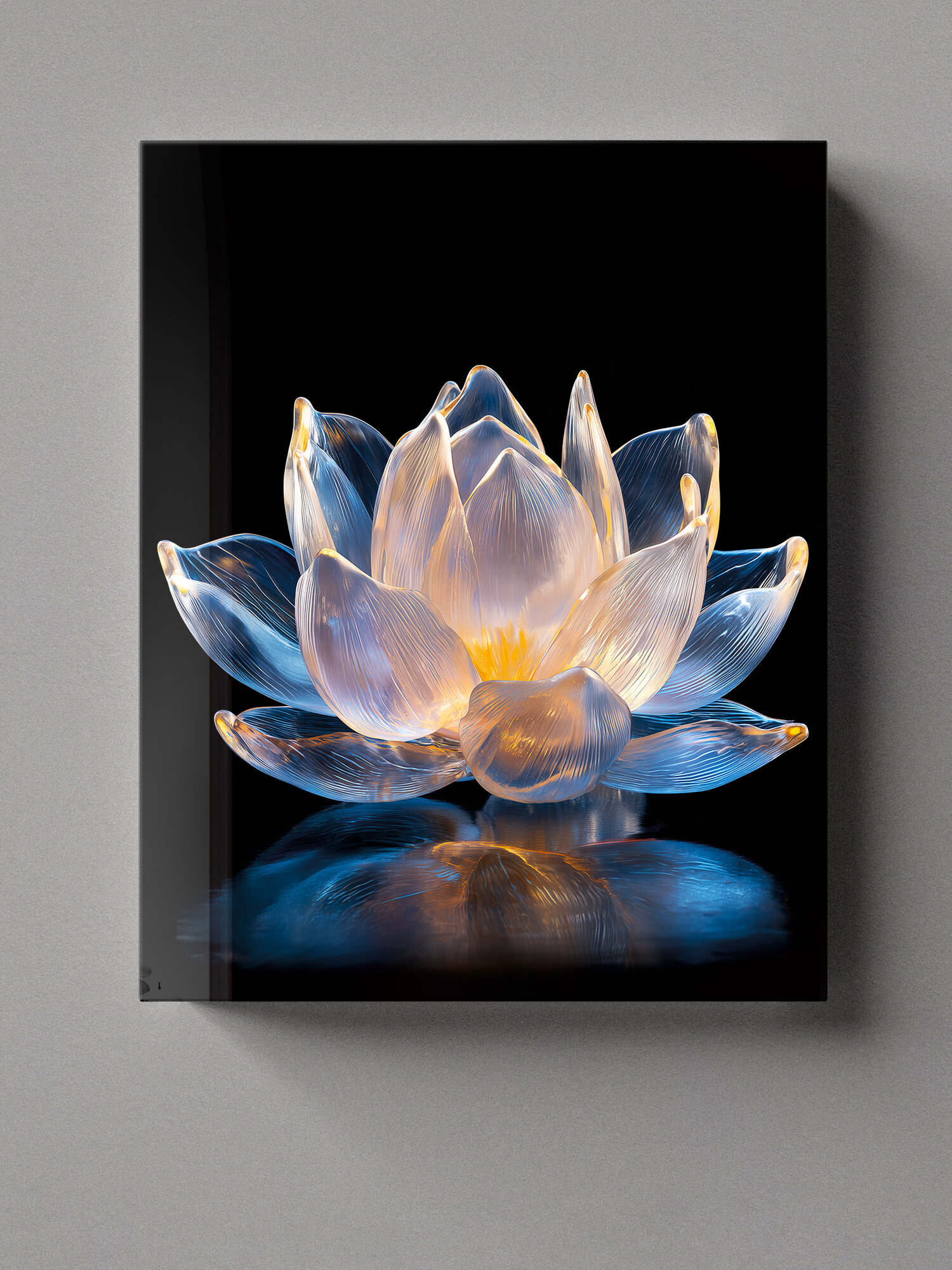 Картина Postermarket "Хрустальный лотос" на стекле, цифровая печать, 40x50 см