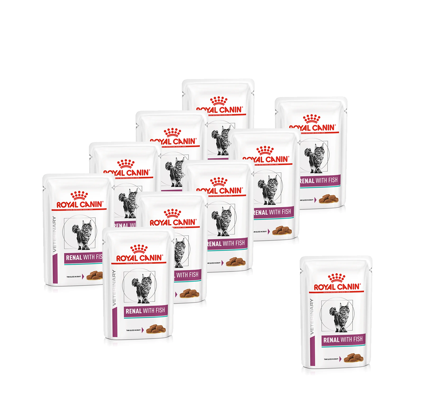 Royal Canin RENAL WITH FISH (ренал С рыбой) Корм влажный для кошек для поддержания функции почек, 85 г x 10 шт.