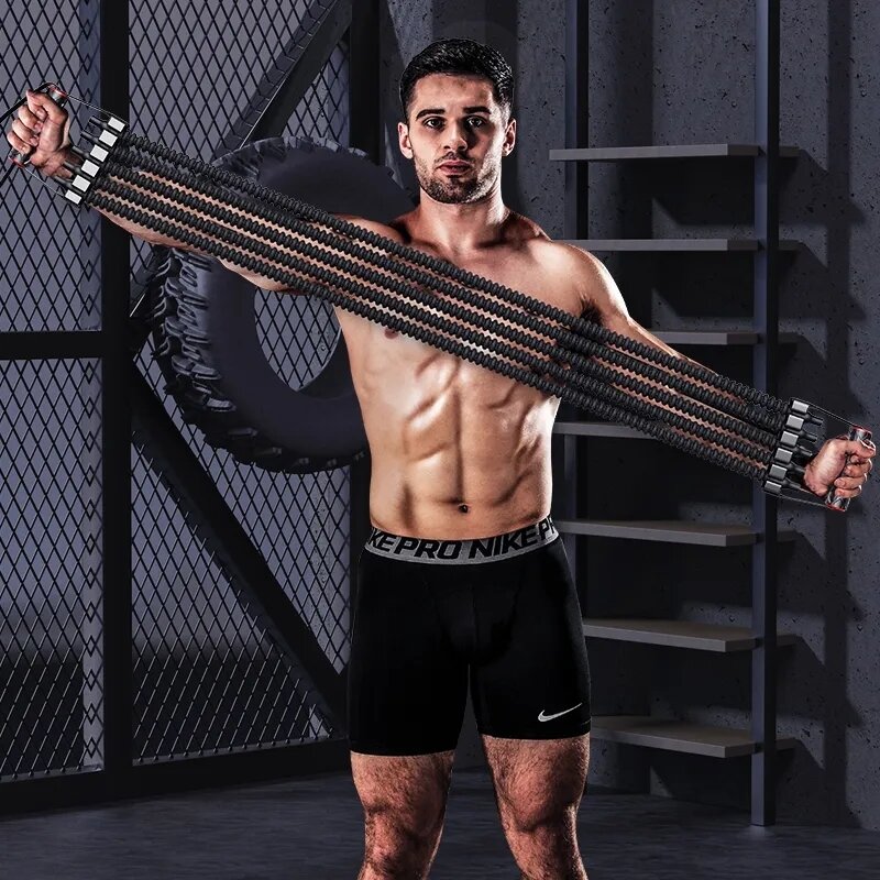 Силовой тренажер с 5 веревками / Силовая тренировка груди / 300 фунтов Регулируемые удлинители