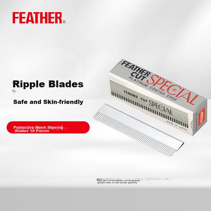 Japanese Imported Feather Eyebrow Razor with Protective Guard, Safe 10-Piece Set