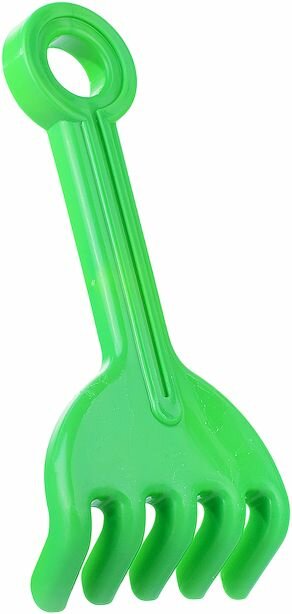 Грабельки для игр с песком, длина 18 см, детская пластиковая игрушка для песочницы, цвет зеленый