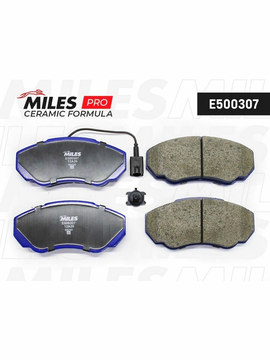 Колодки тормозные дисковые передние (с датчиком износа) MILES E500307 для CITROEN Jumper, FIAT Ducato, PEUGEOT Boxer