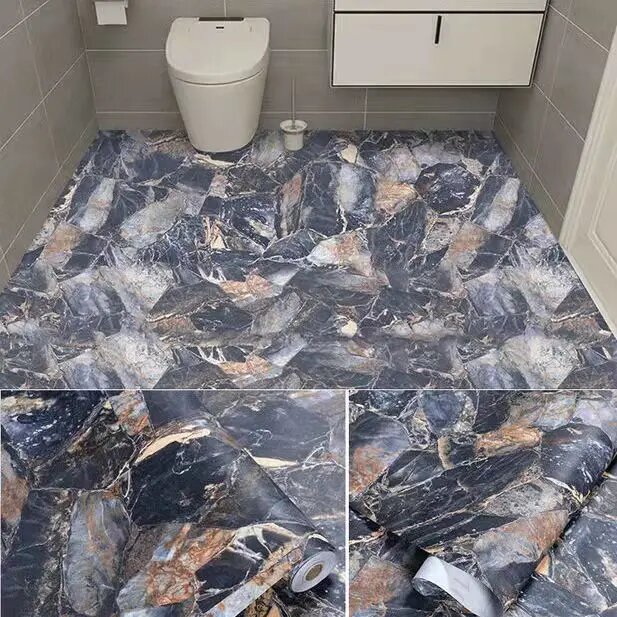 Виниловые обои для пола Cheng Mu sweet home Водонепроницаемые самоклеящиеся плитки для ванной 10 м*60cm