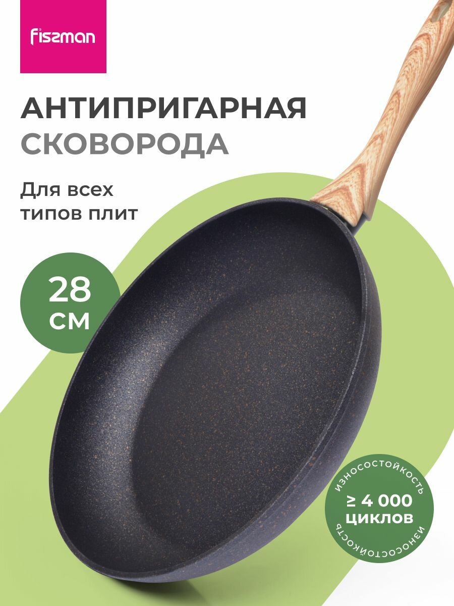 Сковорода с антипригарным покрытием 28 см BLACK COSMIC для индукционной плиты