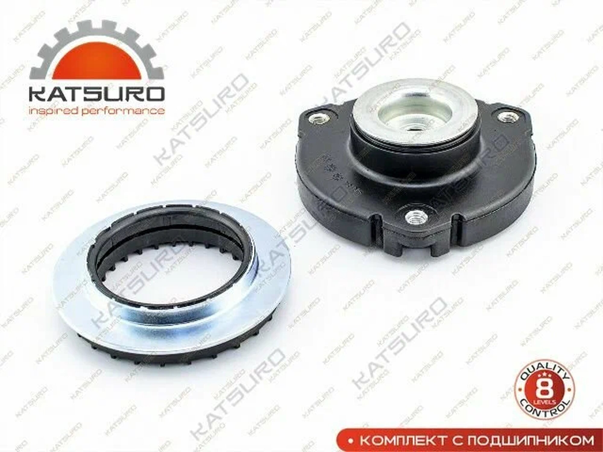 Опора амортизатора переднего комплект с подшипником для VOLKSWAGEN POLO, KATSURO KAT0837TM