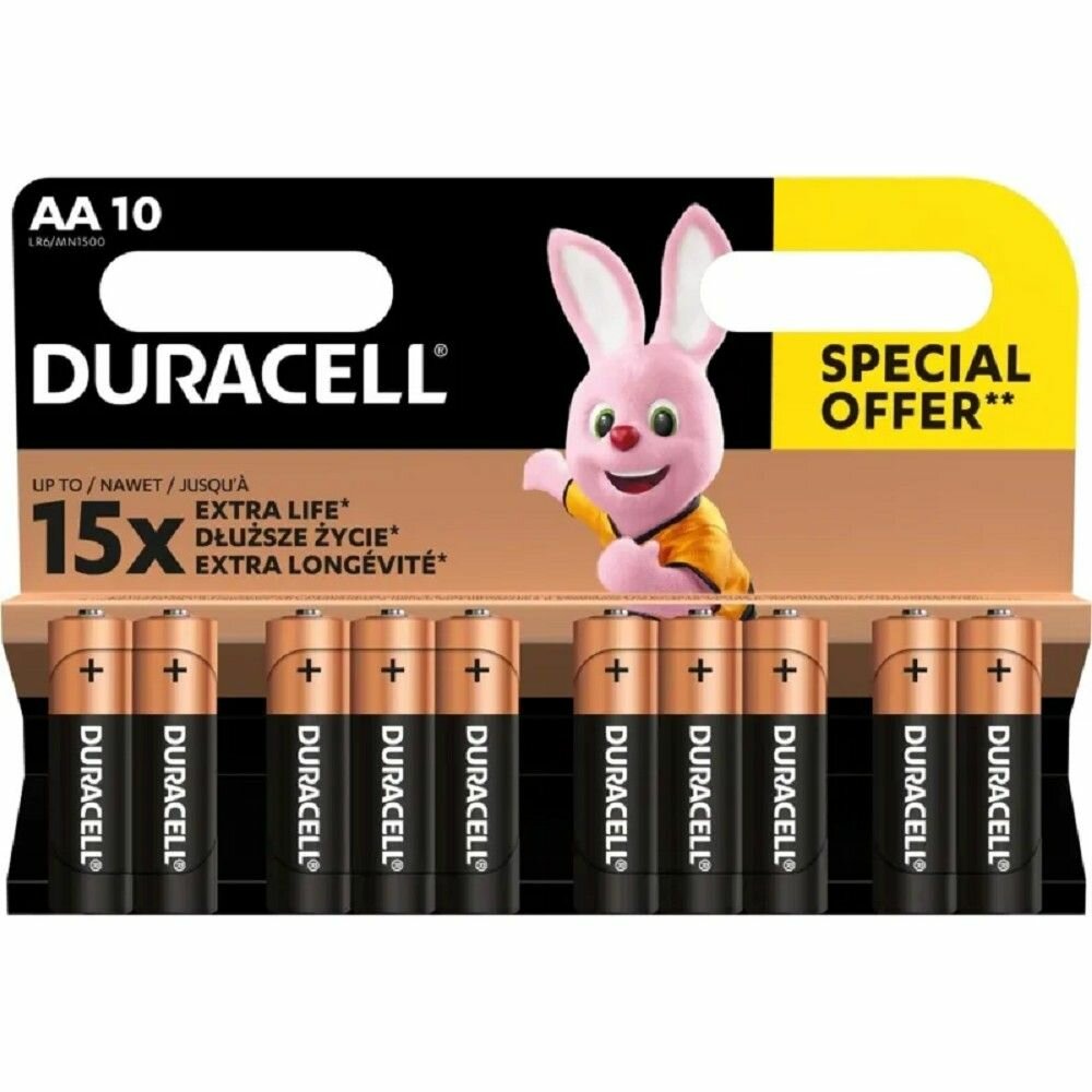 Duracell Батарейка LR6 - 10BL BASIC 6 60 16800 10 в уп - ке шт.