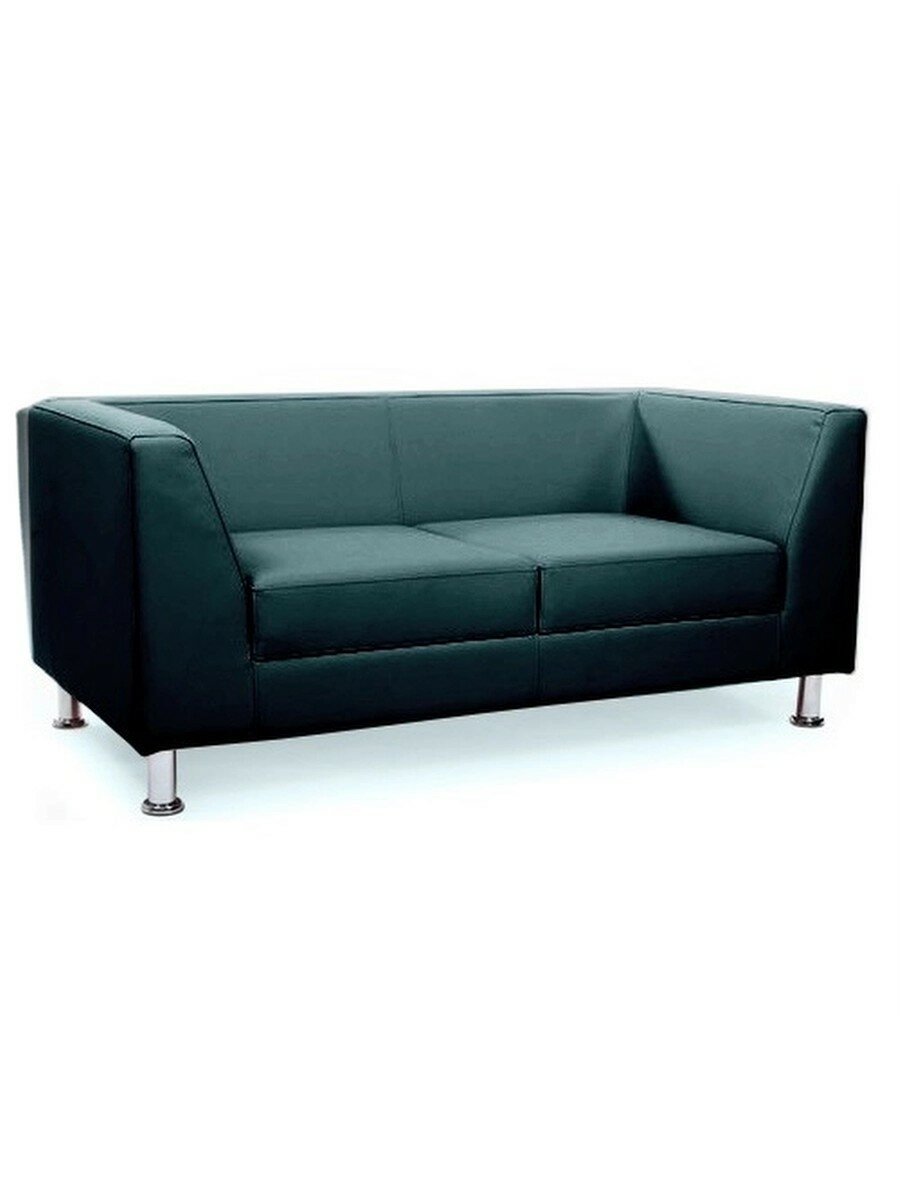 Диван двухместный StylChairs Браво офисный, обивка: экокожа, цвет: зеленый