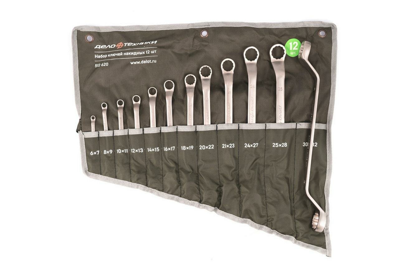 Набор ключей накидных, 12 шт, тетрон. планшет, 512620 Дело техники