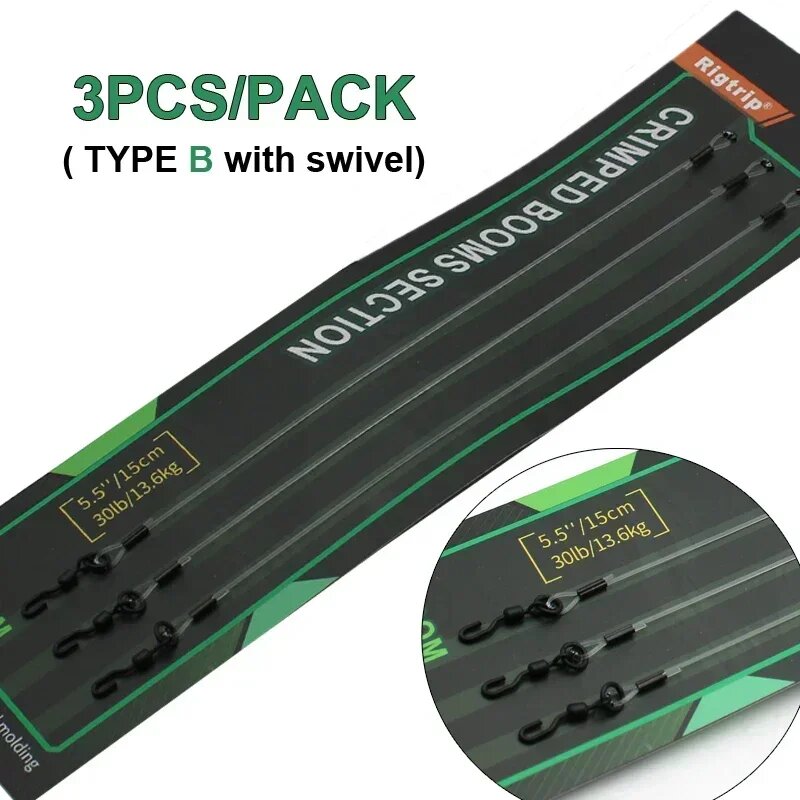 3 шт, гофрированная леска для ловли карпа, секция для Bombi Rig Set Up, волосы карпа Chod Ronnie Rig Feeder, аксессуары для рыболовных снастей