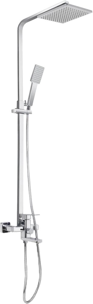 Душевая стойка Kaiser Sonat 34182 со смесителем, хром, глянцевая, с тропическим душем, с изливом, с девиатором, с лейкой, душевая система, латунная