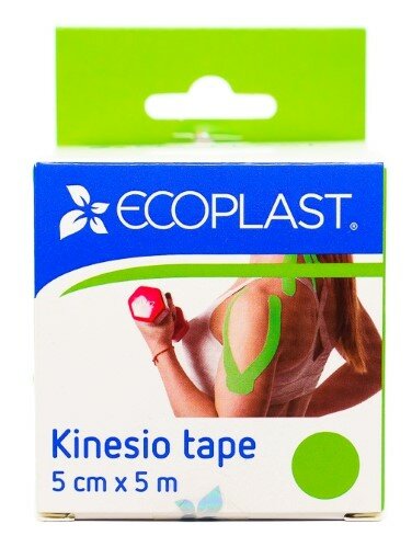 Кинезио тейп ECOPLAST 5смХ5м зеленый