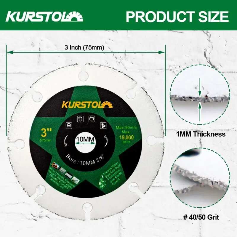 KURSTOL диски для резки 50/75 мм 1pc 75mm for Wood