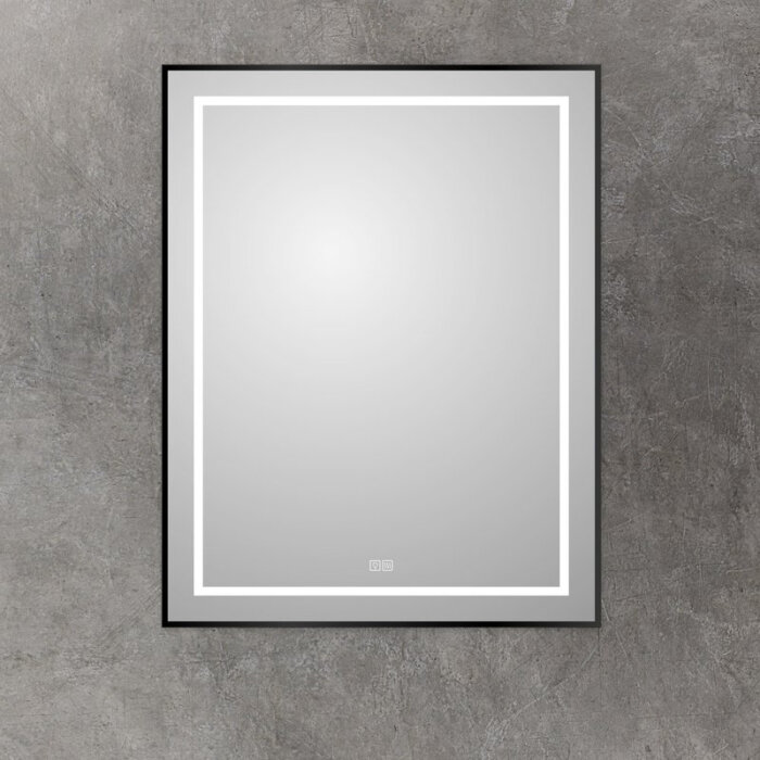 Зеркало BelBagno Kraft 90x70 с подсветкой, с подогревом, черный