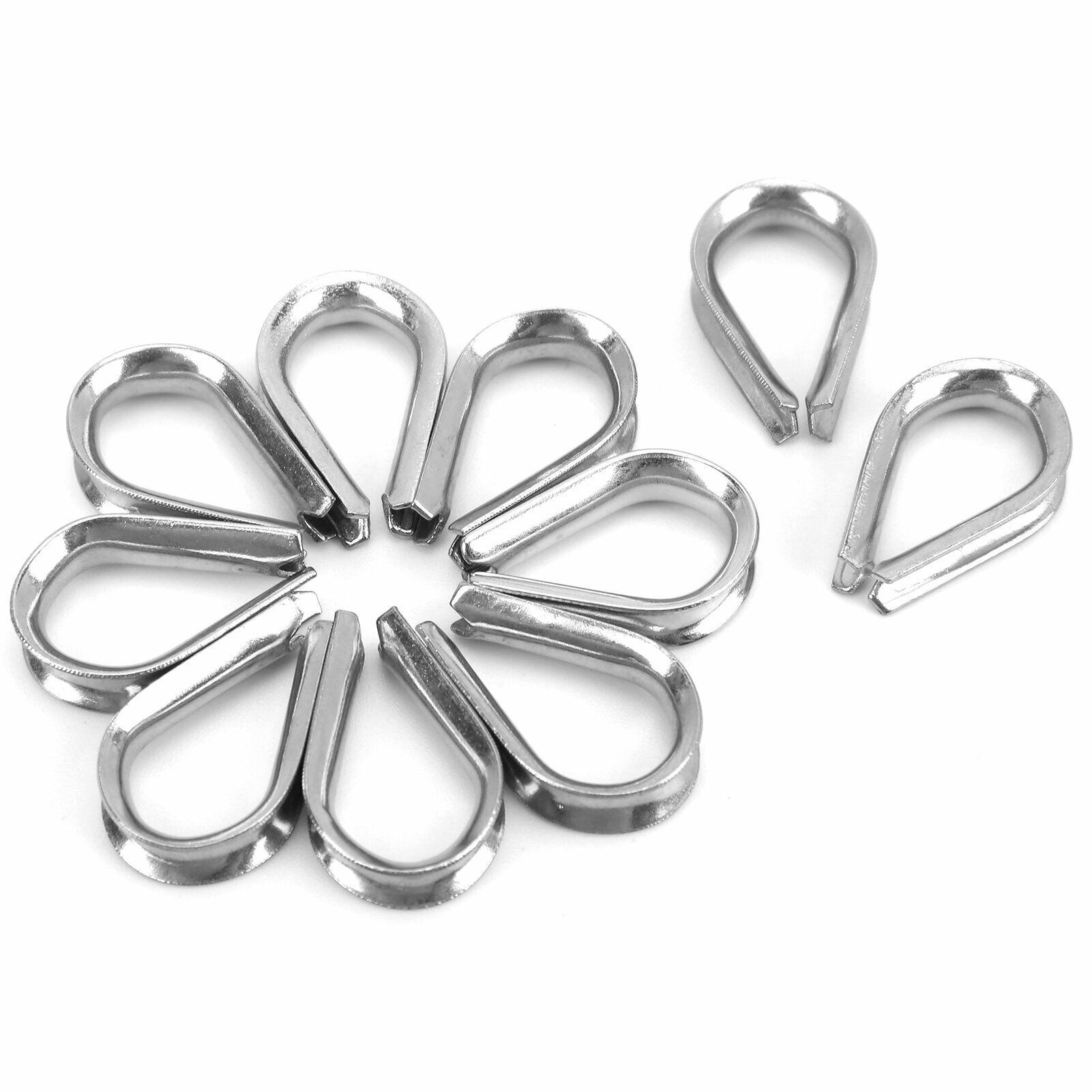 Зажимы для тросов из нержавеющей стали 6 мм, защитные кольца для кабелей, коуши, зажимы