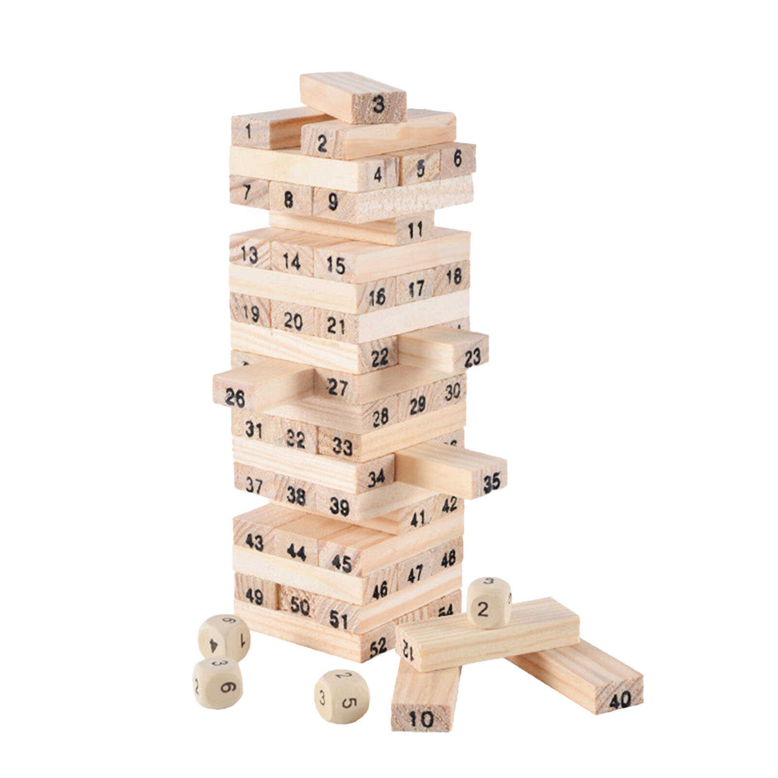 Игра-головоломка из 54 деревянных кубиков для обучения числам, развития логического мышления, классическая деревянная башня с 4 кубиками типа B
