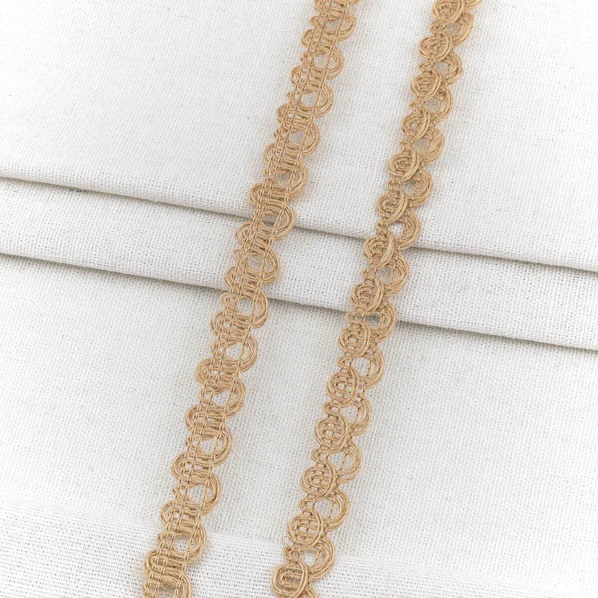 Тесьма декоративная джутовая, ширина 1 см, длина 25 метров, 1 штука