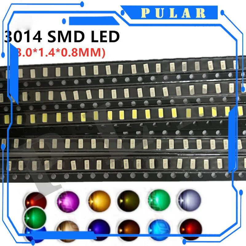 Комплект светодиодов SMD 3014 фиолетовый