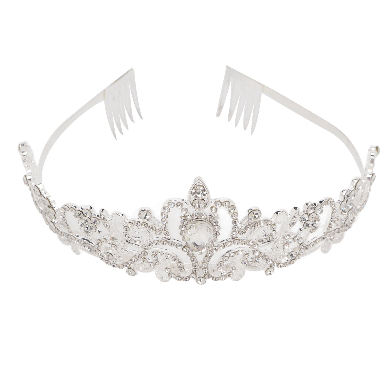 Свадебная корона из серебристого АБС-сплава, красивая декоративная блестящая свадебная корона принцессы для вечеринки