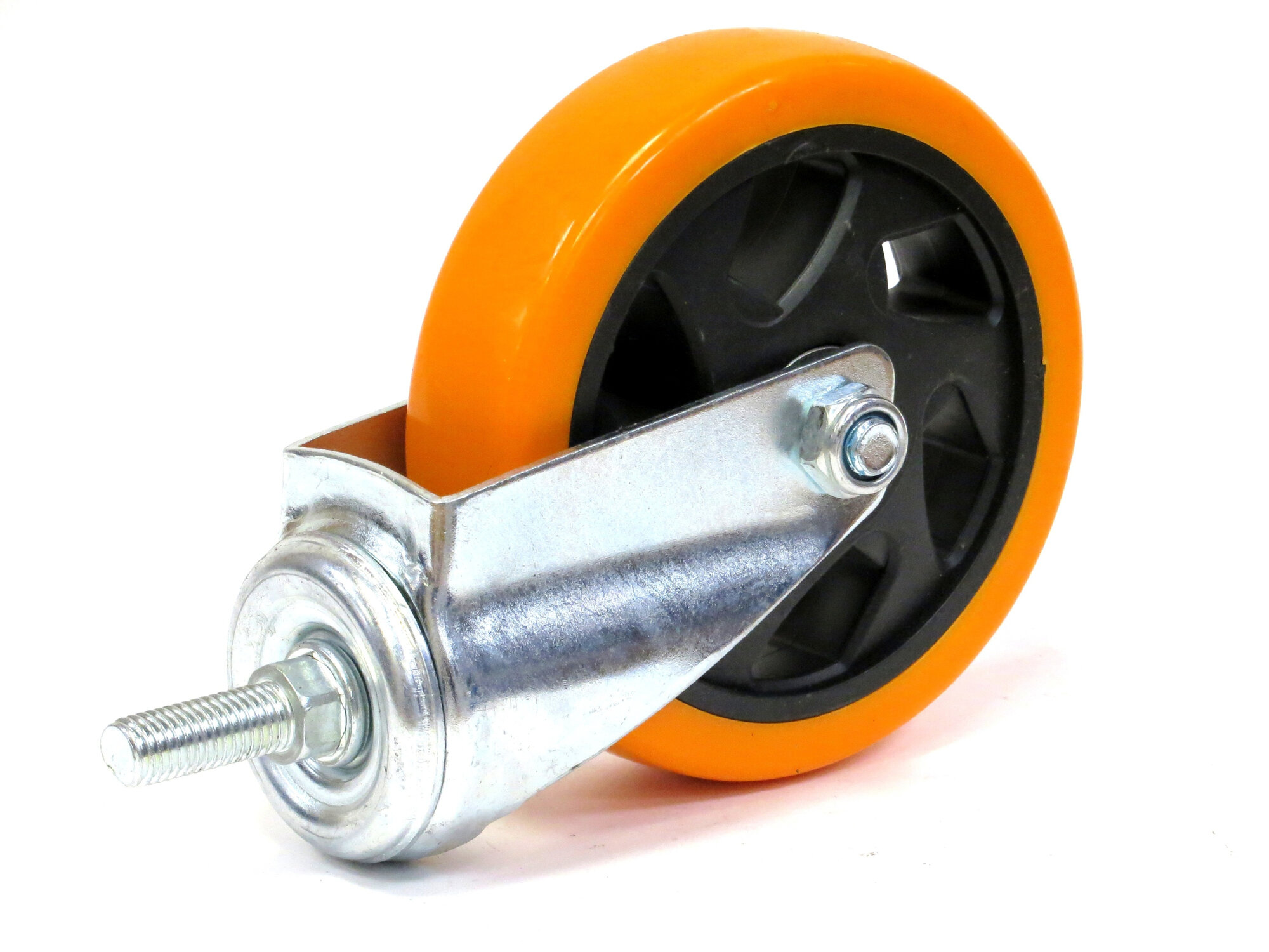 Колесо поворотное HC-3301-PUR-125-OR (г/п 150кг, Ф 125мм), крепление болтовое