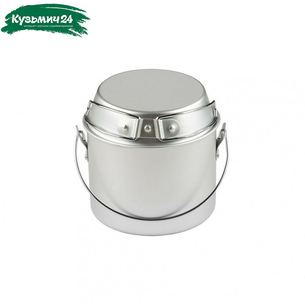 Котелок Ecos Camping CAMP-S8, алюминиевый, походный, универсальная крышка-сковородка, 3 л