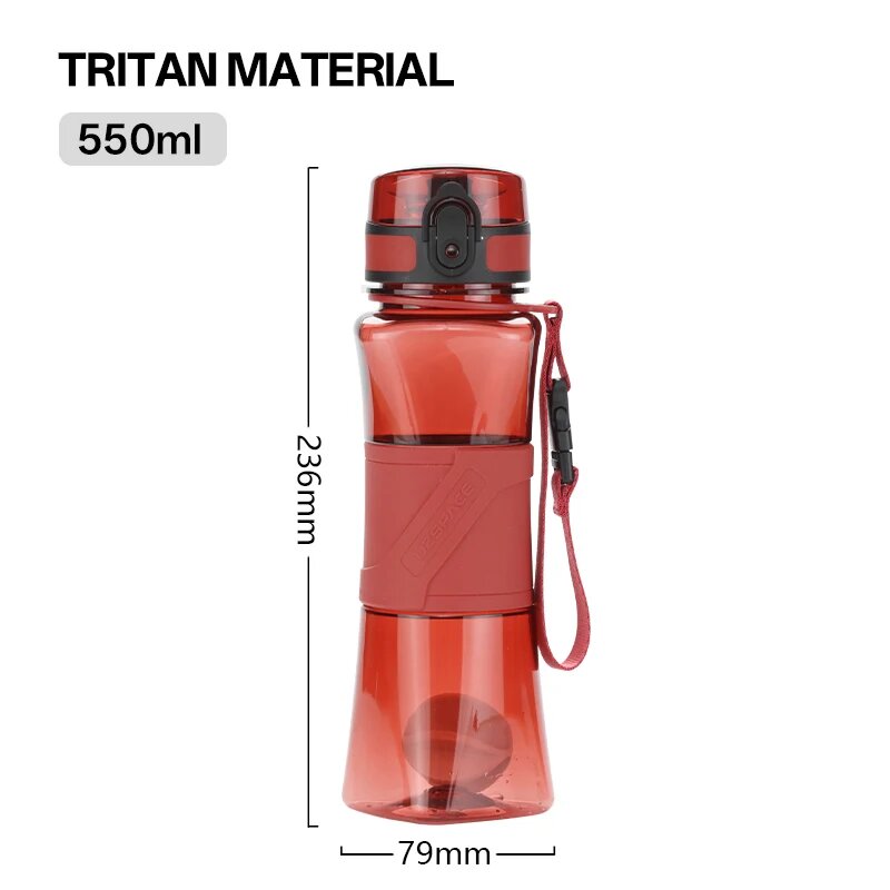 UZSPACE Спортивная бутылка для воды 500/1000 мл