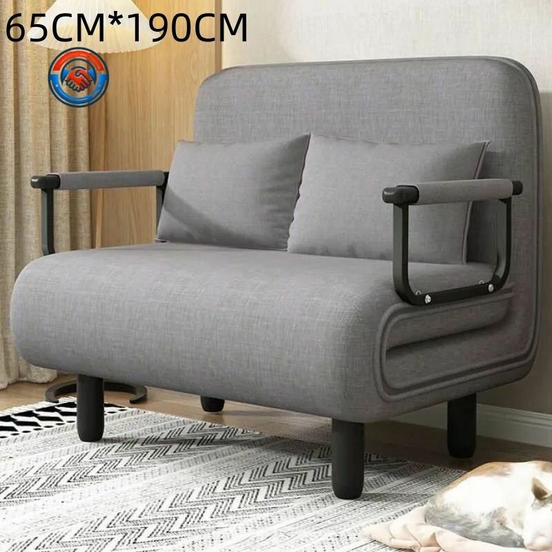 Раскладушка трансформер с регулируемой спинкой 90-180, усиленная стальная рама, ширина 65-150 см, двухслойный хлопковый наполнитель, для сна и отдыха, складная кровать для гостей, дачи, кемпинга