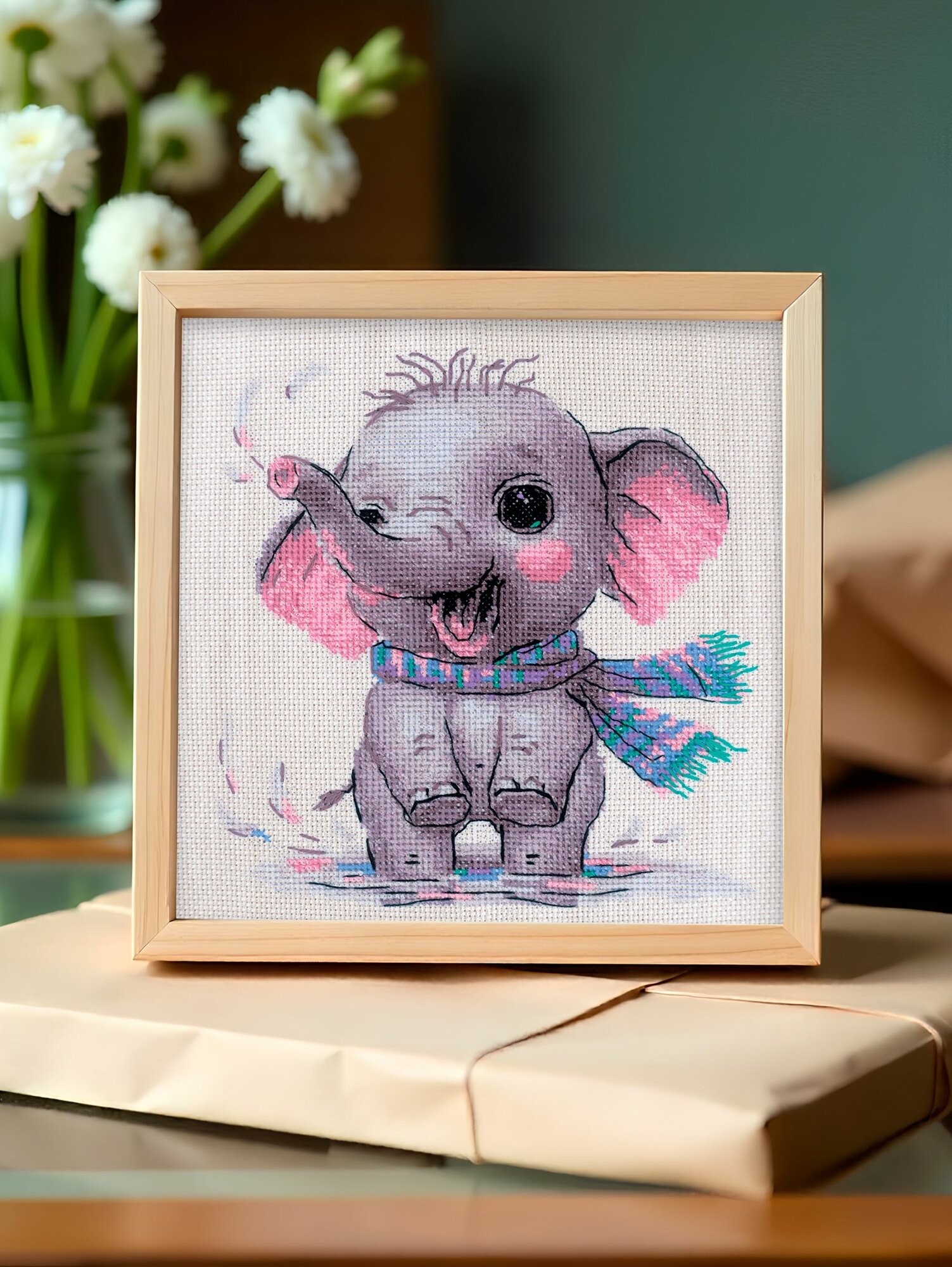 Набор для вышивания крестом Арти Крафти, вышивка крестиком "Озорной слоник", 16*16см, АК0016