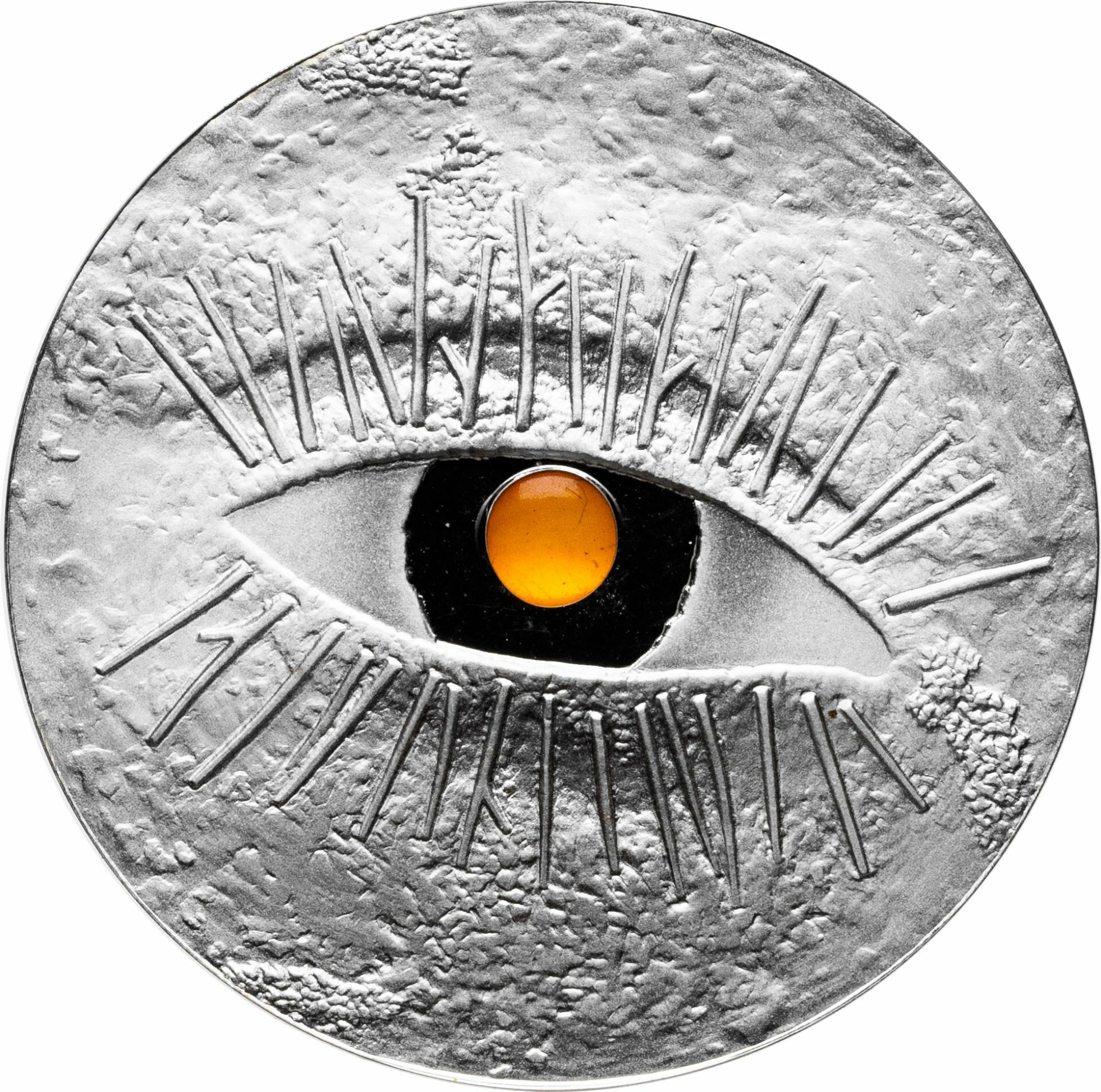 Латвия 1 лат 2010 "Монета янтаря" в рамке, Серебро 925, в сохранности Proof